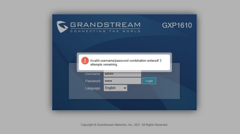 How to Recover Grandstream IP Voice Phone's Admin Password